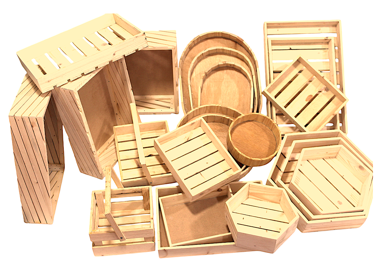 Lightweight Pinewood Baskets & Trays - Perfect for Home Decor, Gifting ...